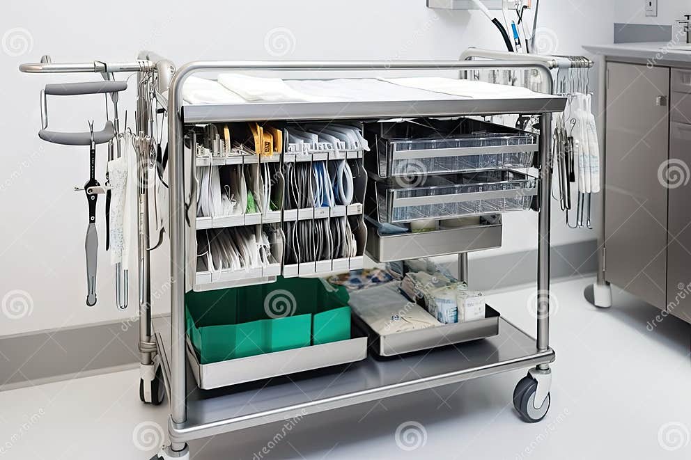 Trolley with Surgical Instruments, Ready for Use in Operating Room ...