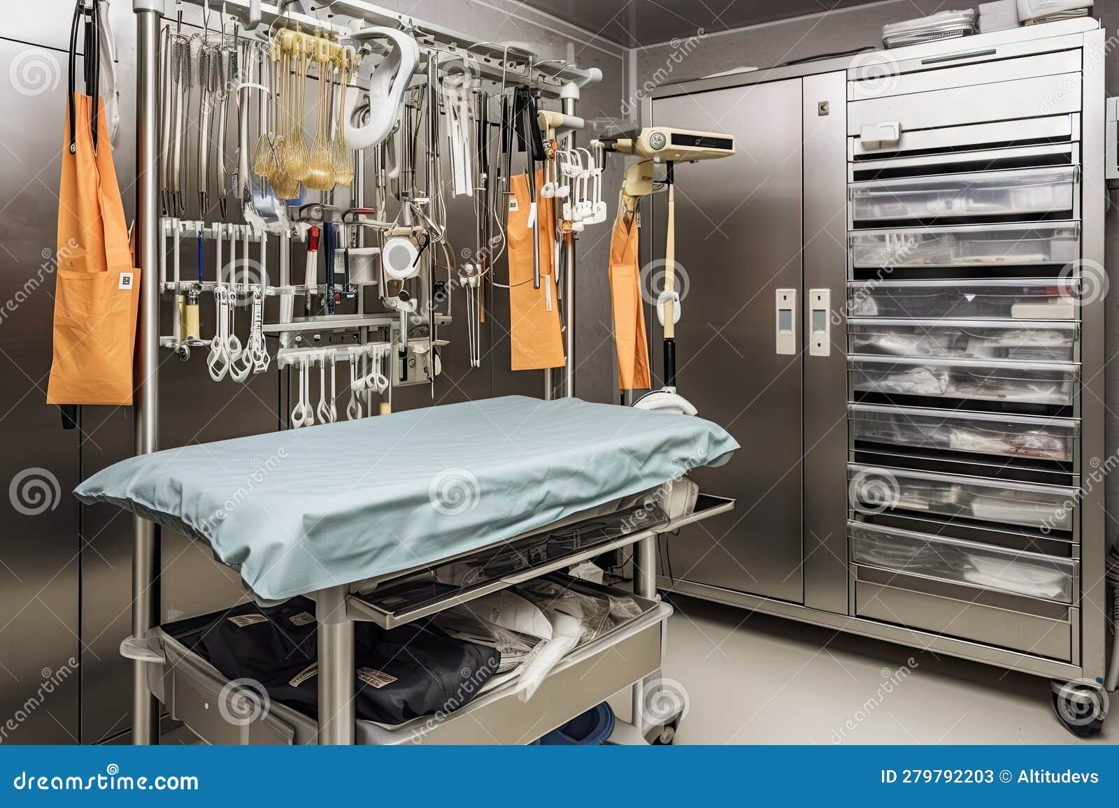 Trolley with Surgical Instruments, Ready for Use in Operating Room ...