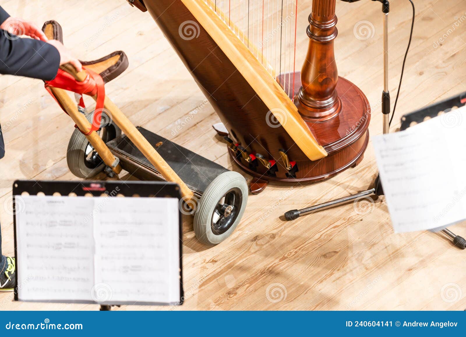 Trolley for Taking the Harp To the Stage Stock Image - Image of ...