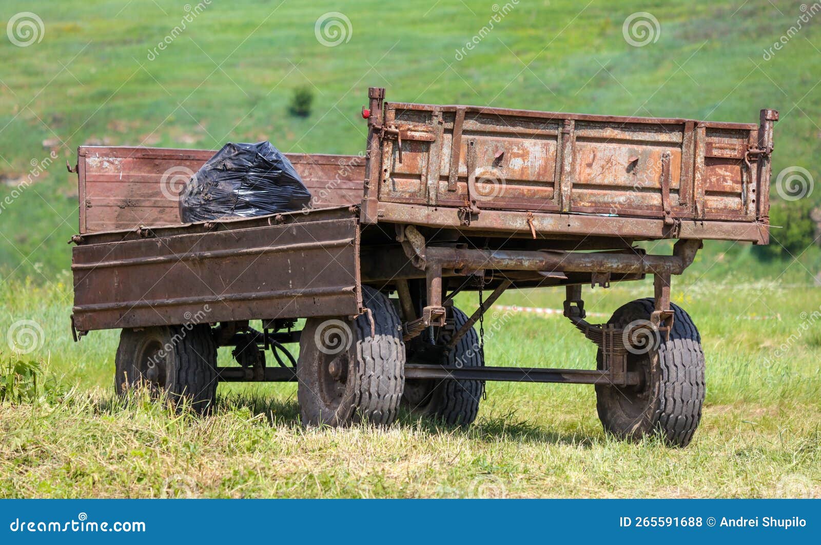 Trolley from a Tractor in Nature Stock Photo - Image of landscape ...
