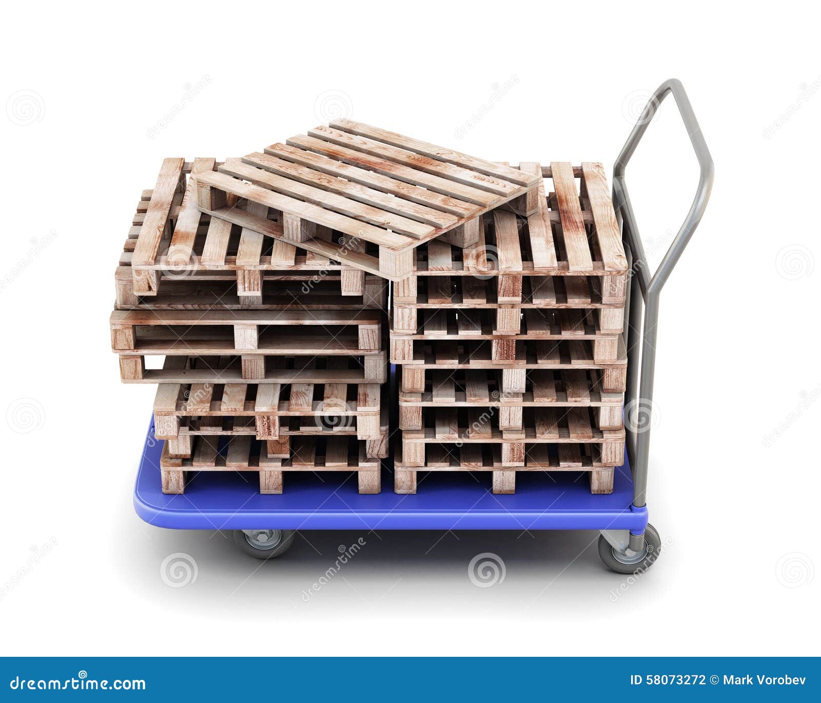 Trolley for Transportation of Goods with Pallets Stock Illustration ...