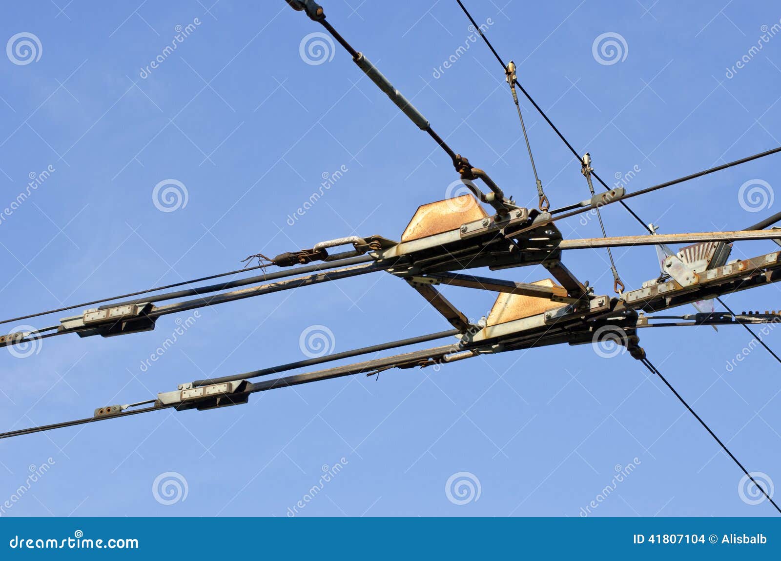 Cable Car Construction With Empty Seats Among Green Trees, Grass Field ...