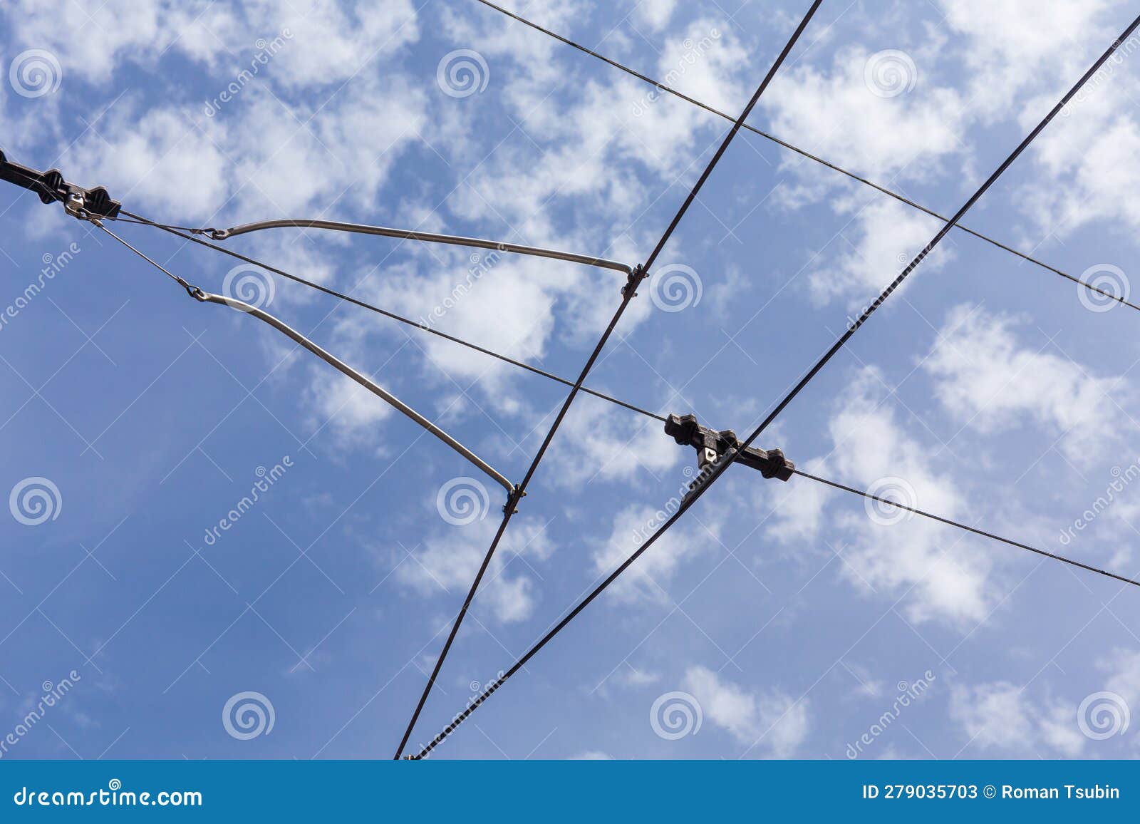Trolley Trolleybus Electricity Cable Lines Stock Image - Image of steel ...