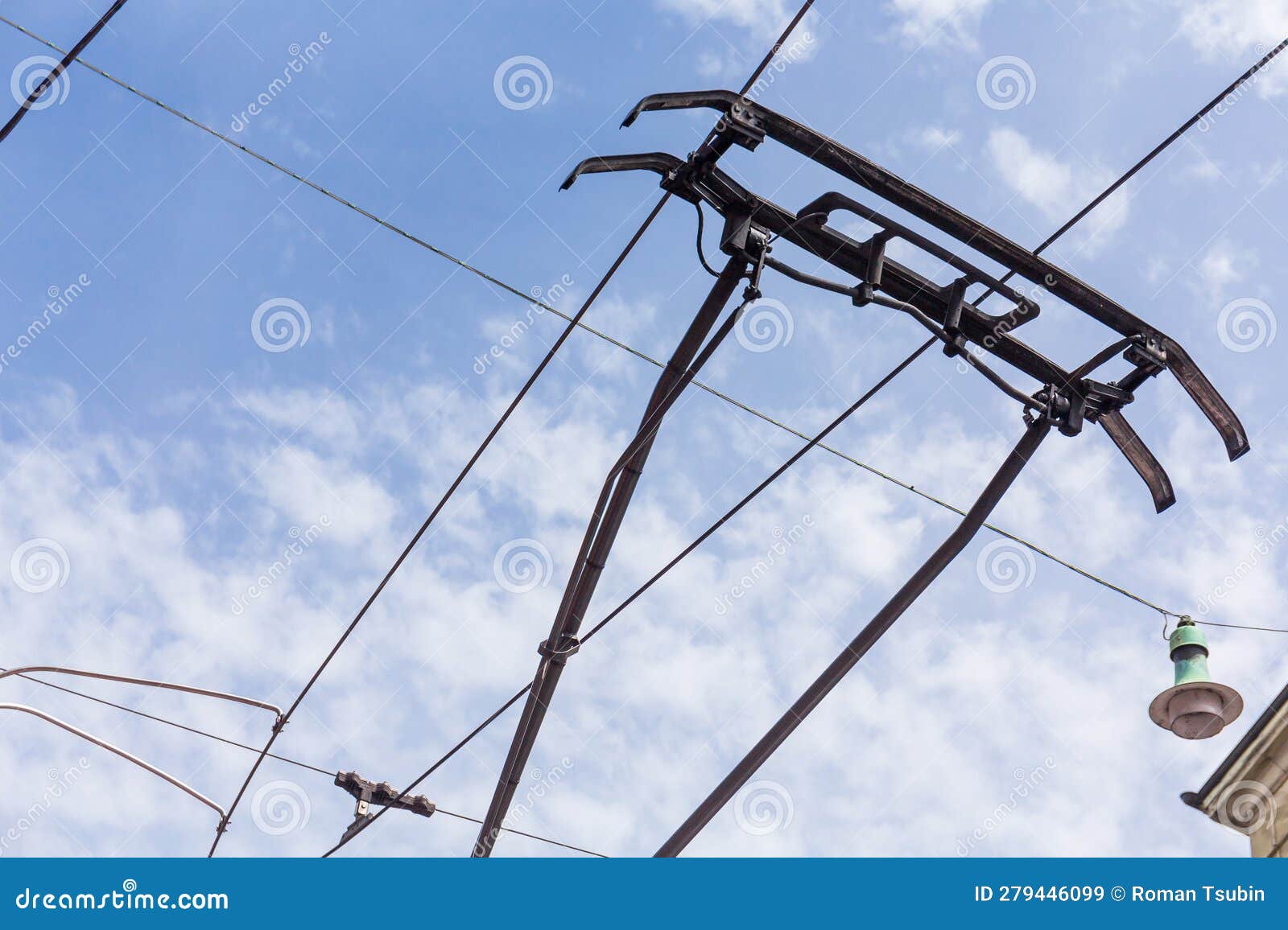 Trolley Trolleybus Electricity Cable Lines Stock Image - Image of steel ...