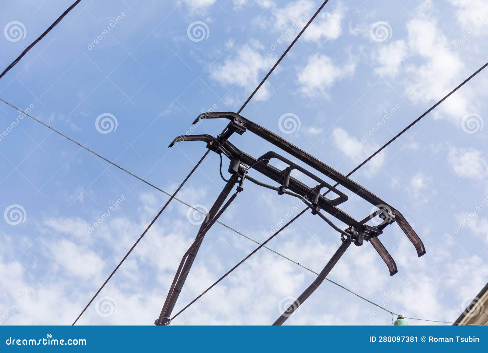 Trolley Trolleybus Electricity Cable Lines Stock Image - Image of steel ...