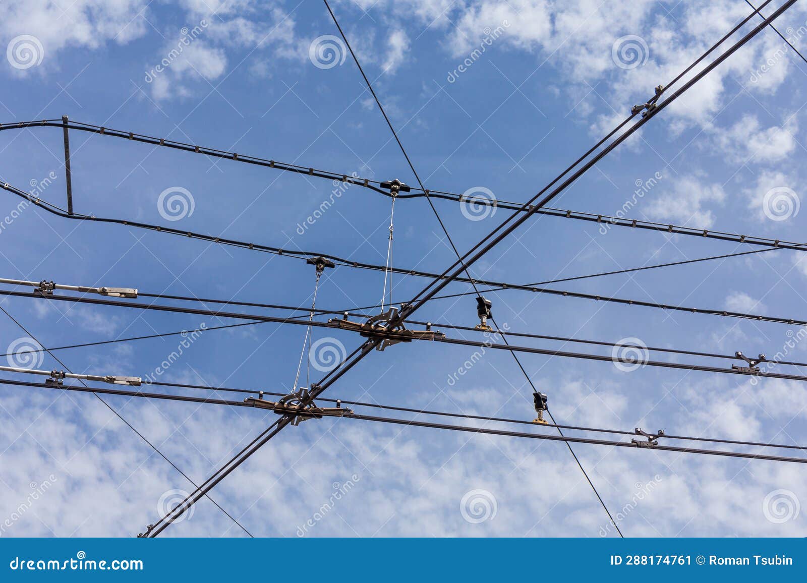 Trolley Trolleybus Electricity Cable Lines Stock Image - Image of ...