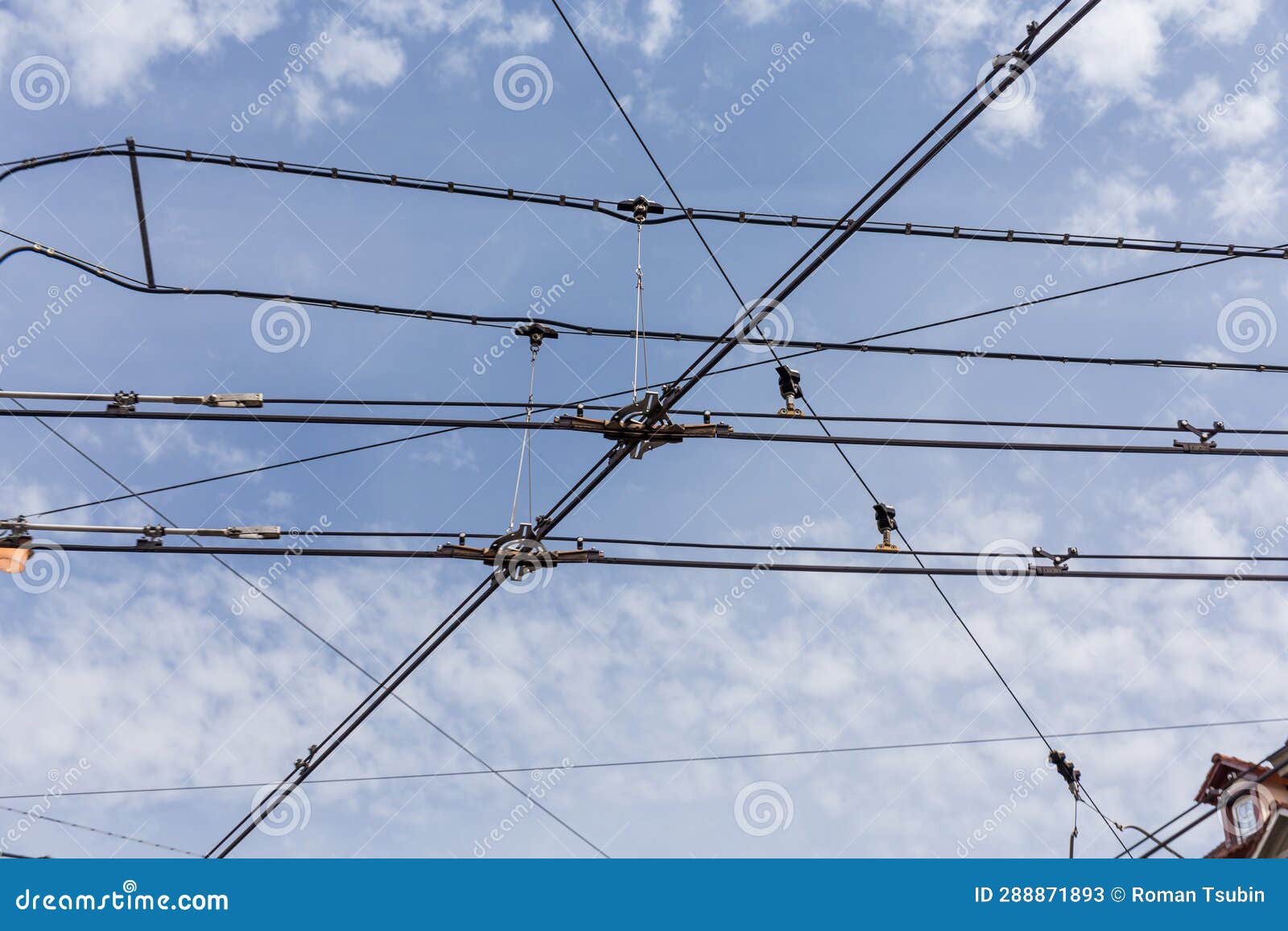 Trolley Trolleybus Electricity Cable Lines Stock Image - Image of ...