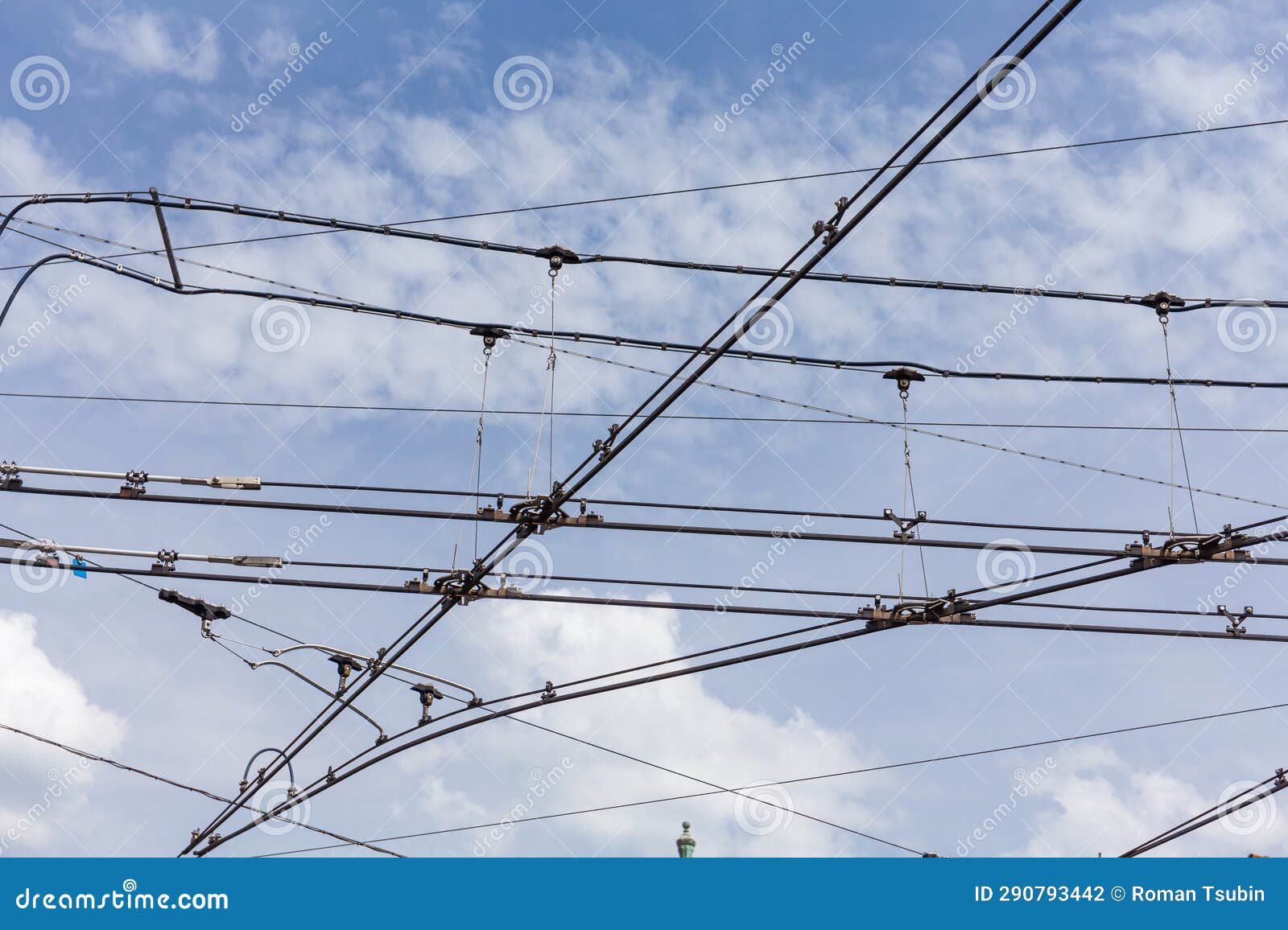 Trolley Trolleybus Electricity Cable Lines Stock Photo - Image of pole ...