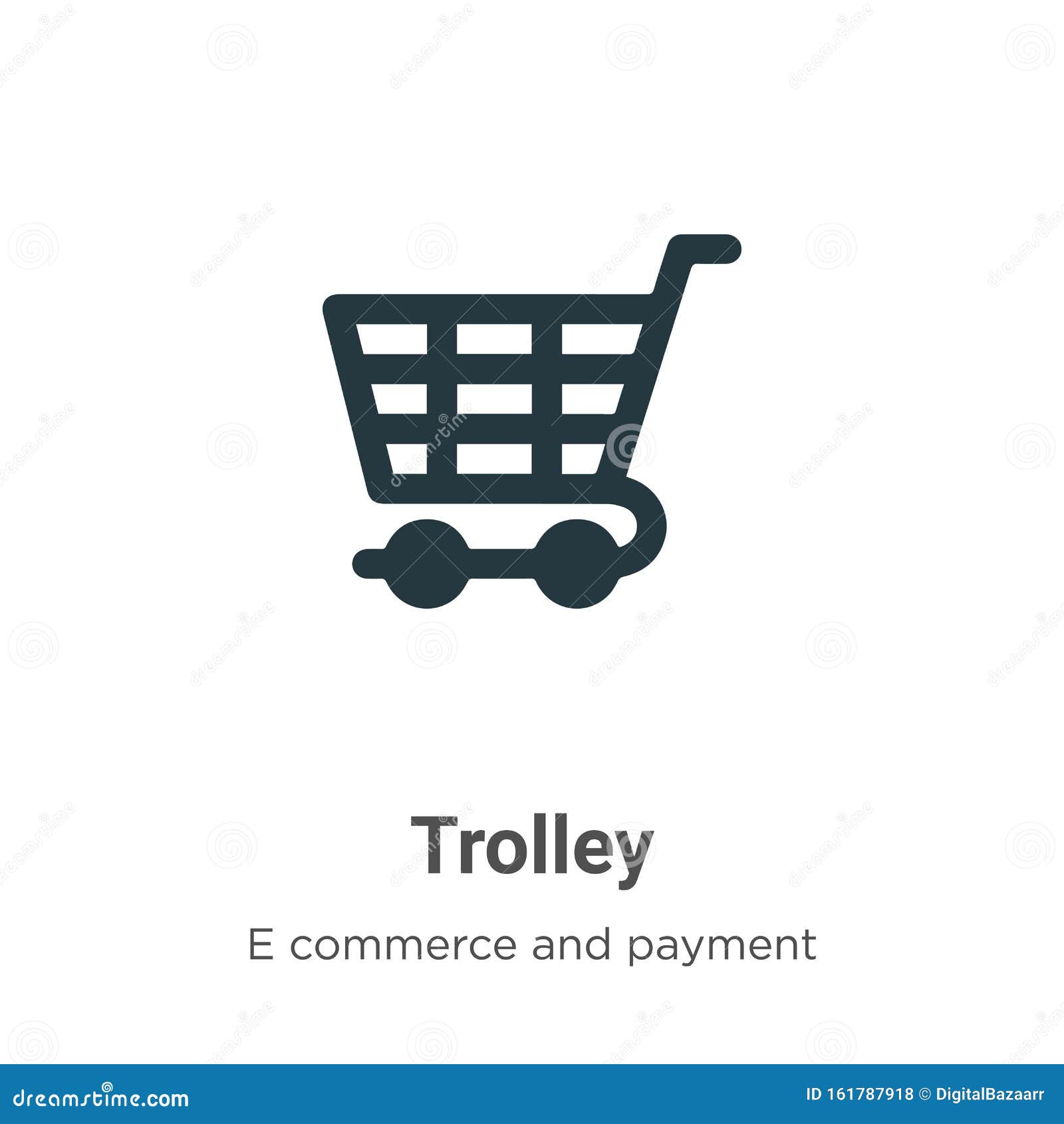 Trolley Vector Icon on White Background. Flat Vector Trolley Icon ...
