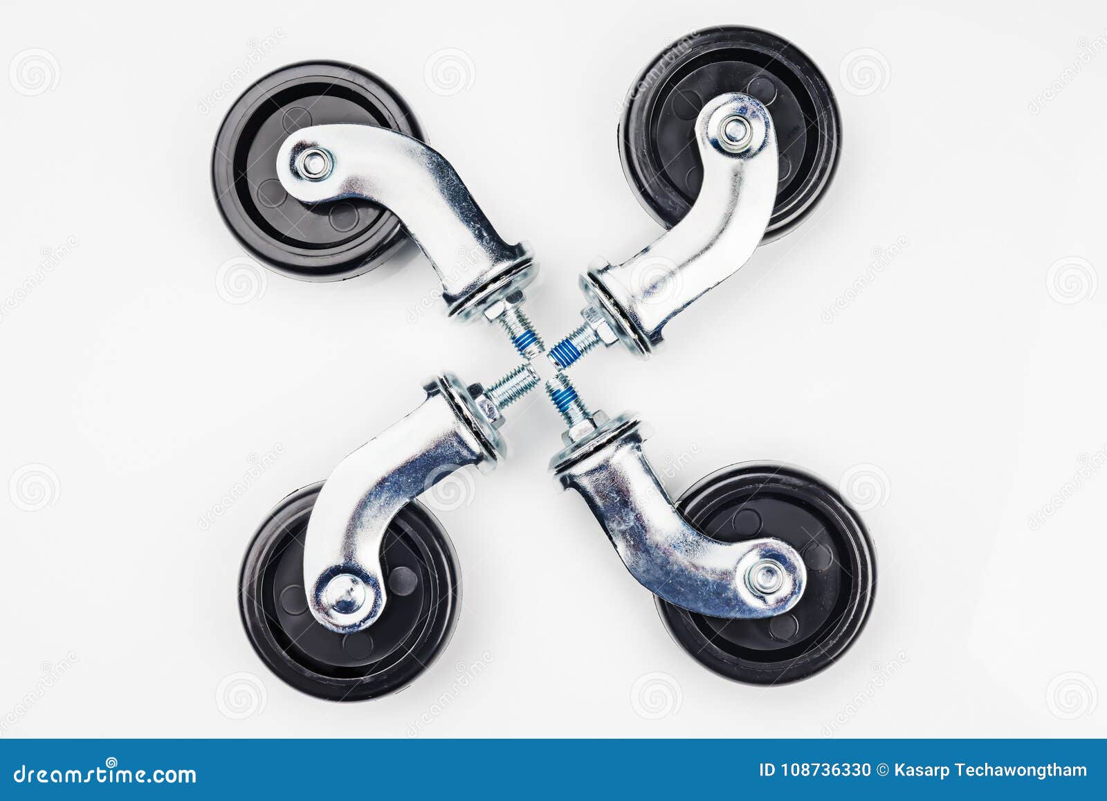 Trolley Wheel or Cart Wheel on White Background Stock Photo - Image of ...