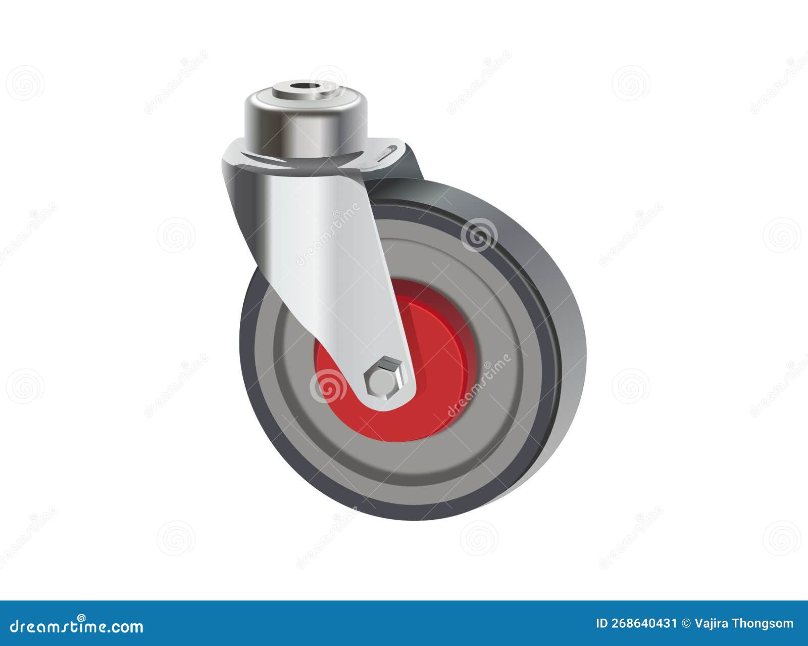 Trolley Wheel, Realistic Metal Vector Illustration on White Background ...
