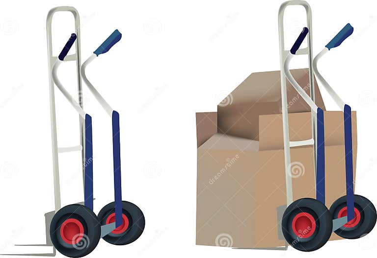 Trolley with Wheels with Boxes Trolley with Wheels with Boxes Stock ...