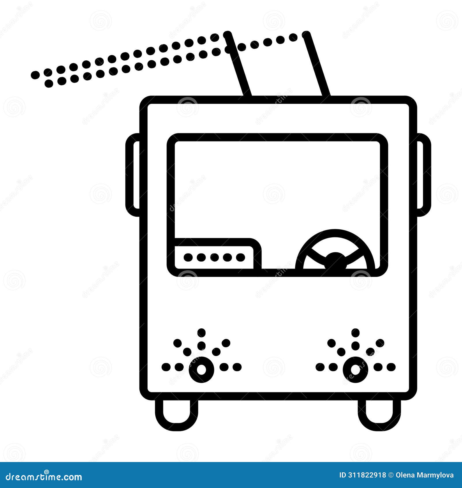 Trolleybus, Black Line Sign Stock Vector - Illustration of flat, stroke ... Trolleybus, Black Line Sign Stock Vector - Illustration of flat, stroke ...