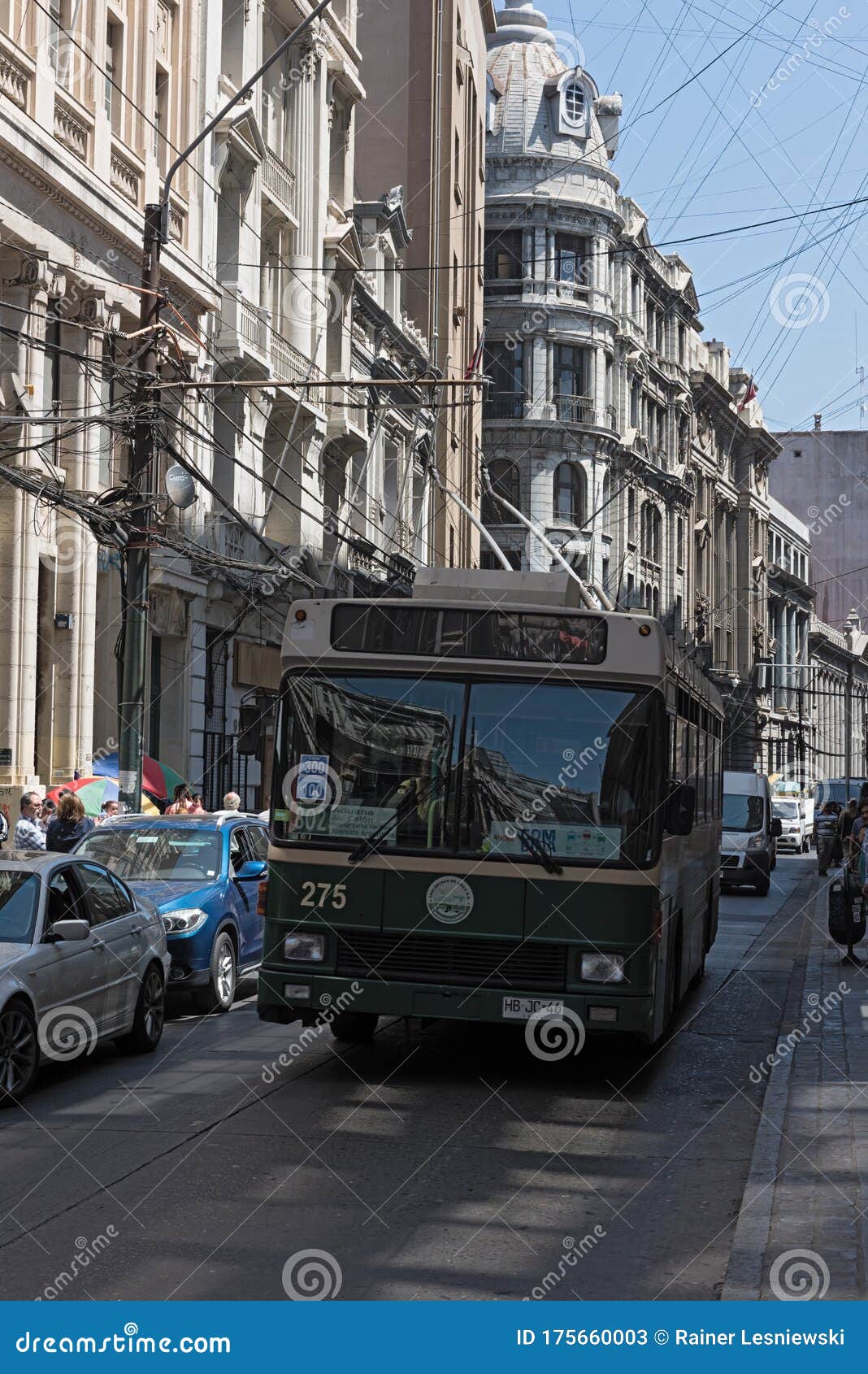 Trolleybus in Downtown Valparaiso, Chile Editorial Stock Photo - Image ...