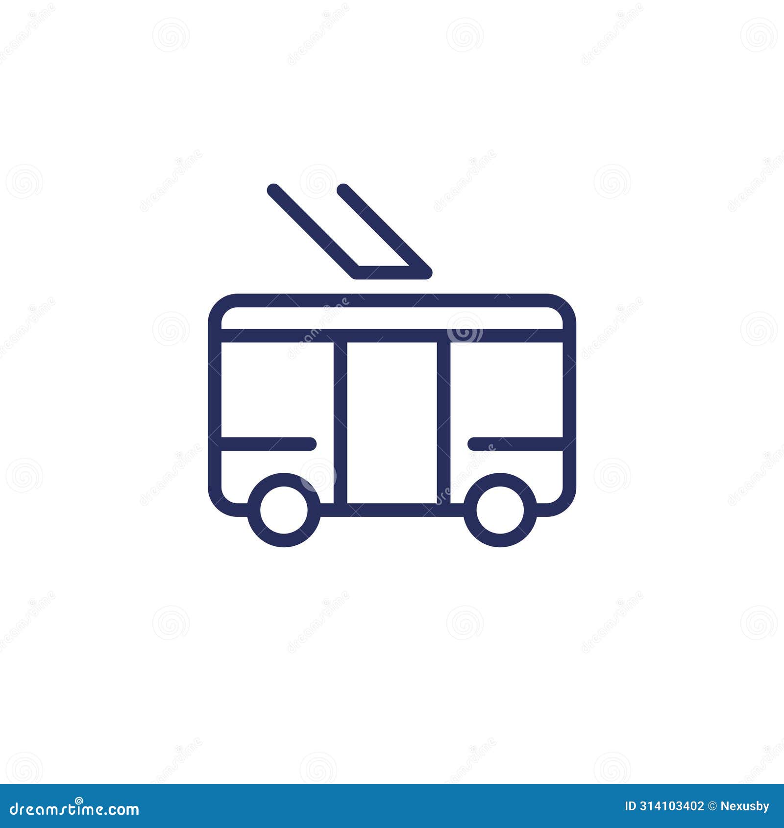 Trolleybus Icon In Comic Style. Trolley Bus Cartoon Vector Illustration On Isolated Background ...