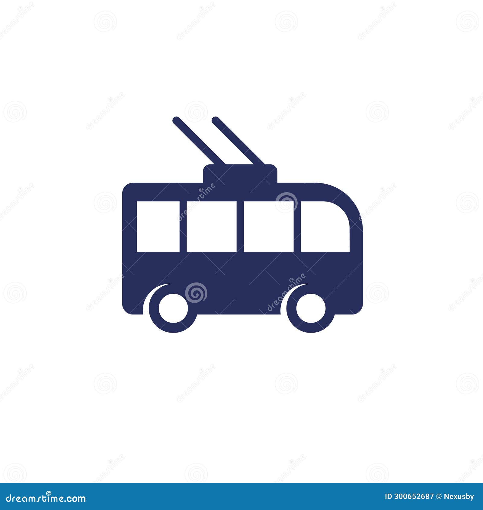 Trolleybus Icon In Comic Style. Trolley Bus Cartoon Vector Illustration ...