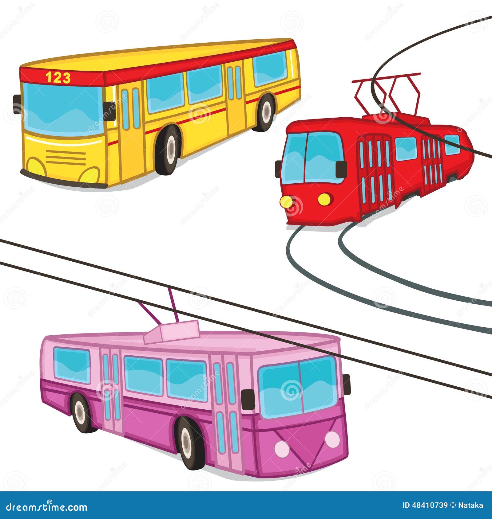 Trolleybus Tram Bus Isolated Stock Vector - Illustration of rail, line ...