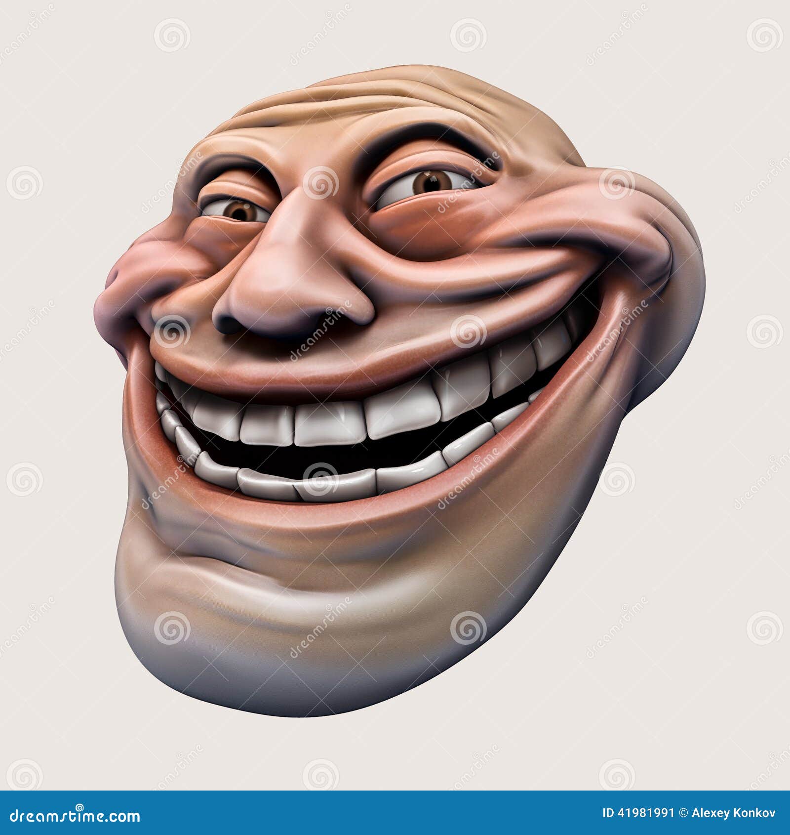Trollface Internet-sleeplijn 3d Illustratie Stock Illustratie ...