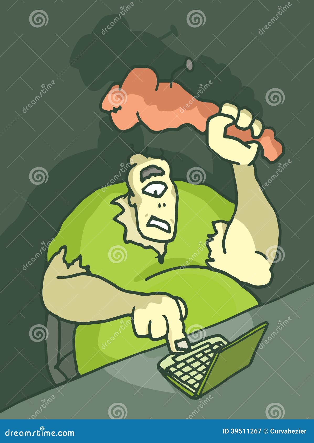 Trolling on a laptop stock vector. Illustration of vector - 39511267