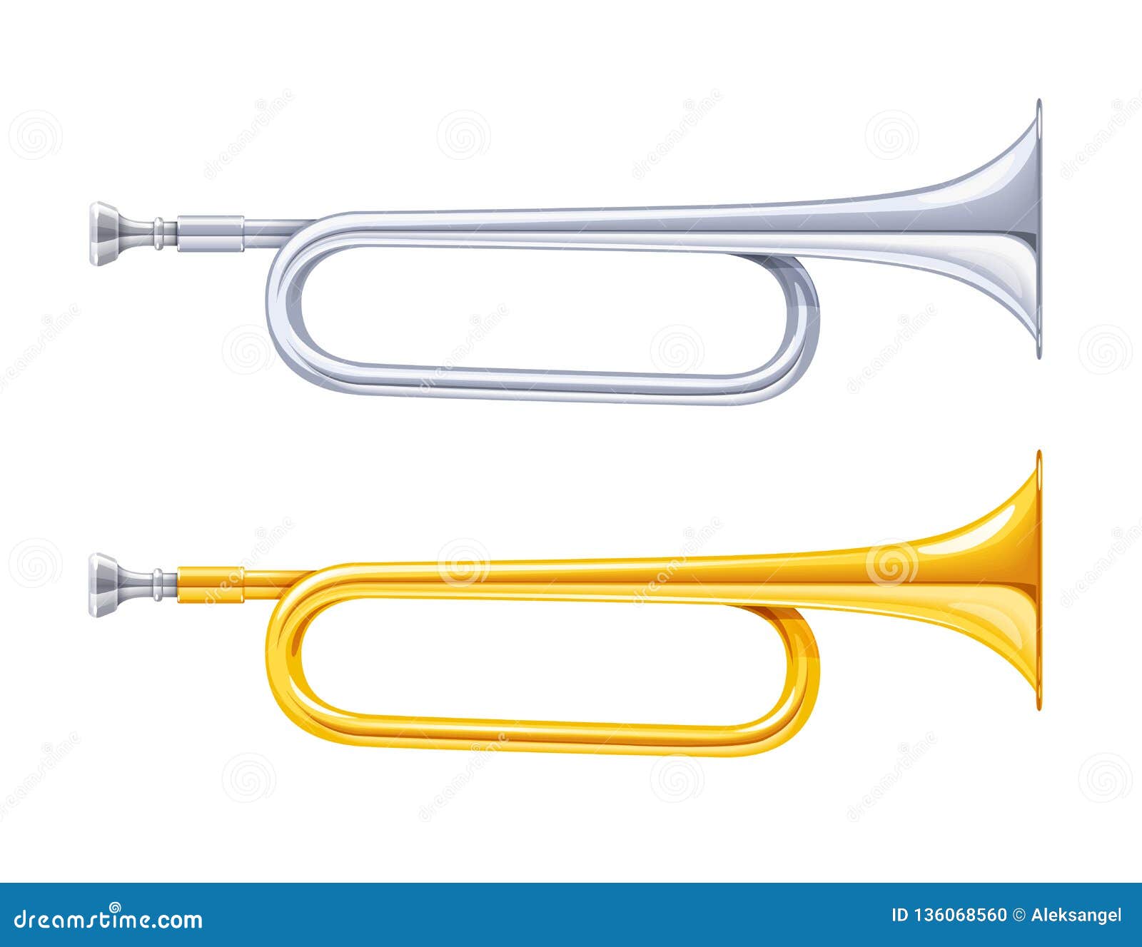 Tromba Del Corno Dell'argento E Dell'oro Strumento Musicale ...