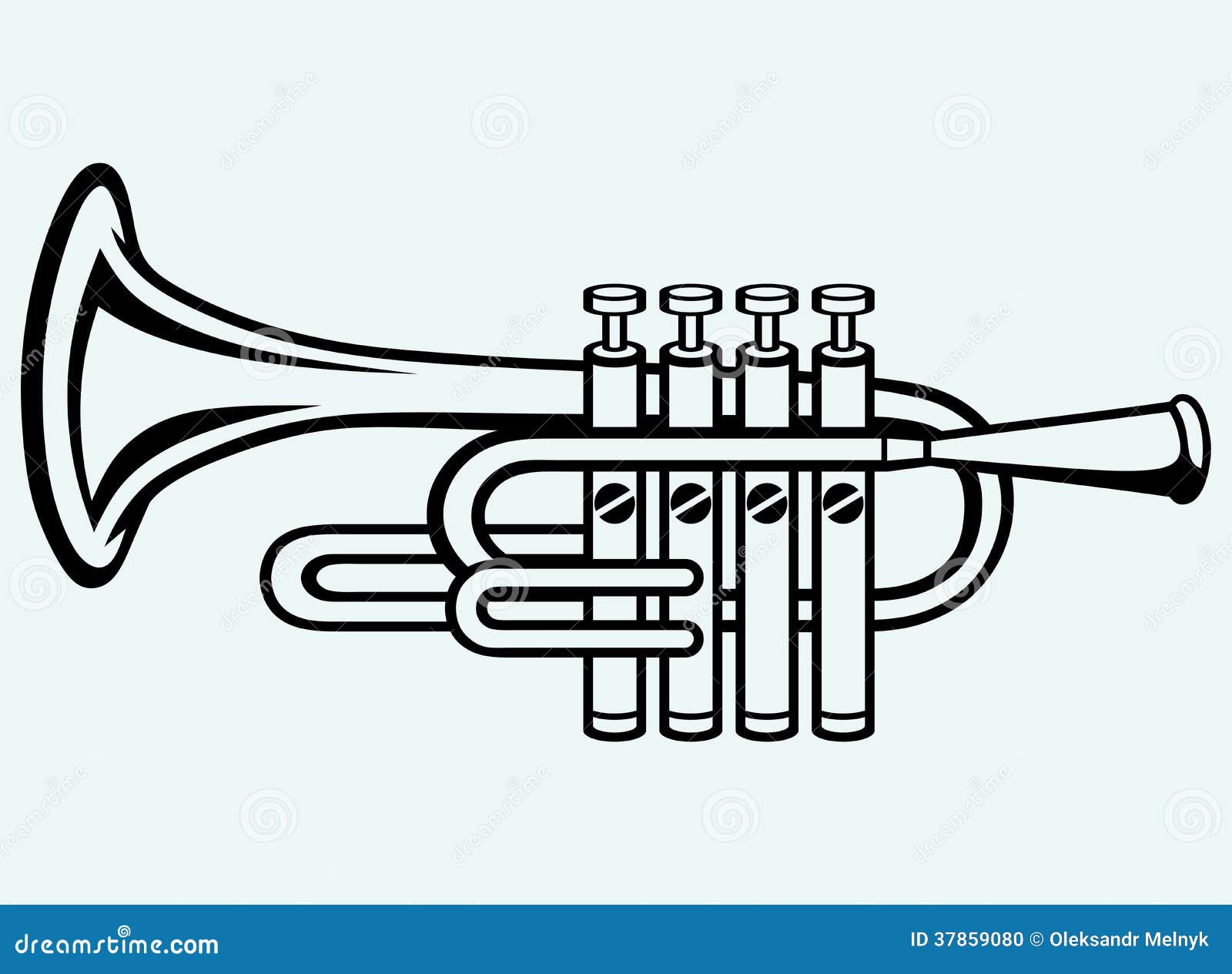 Tromba, strumento musicale illustrazione vettoriale. Illustrazione di ...