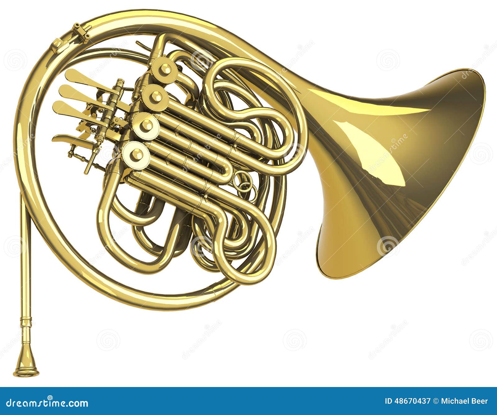 A trombeta ilustração stock. Ilustração de ouro, chifre - 48670437