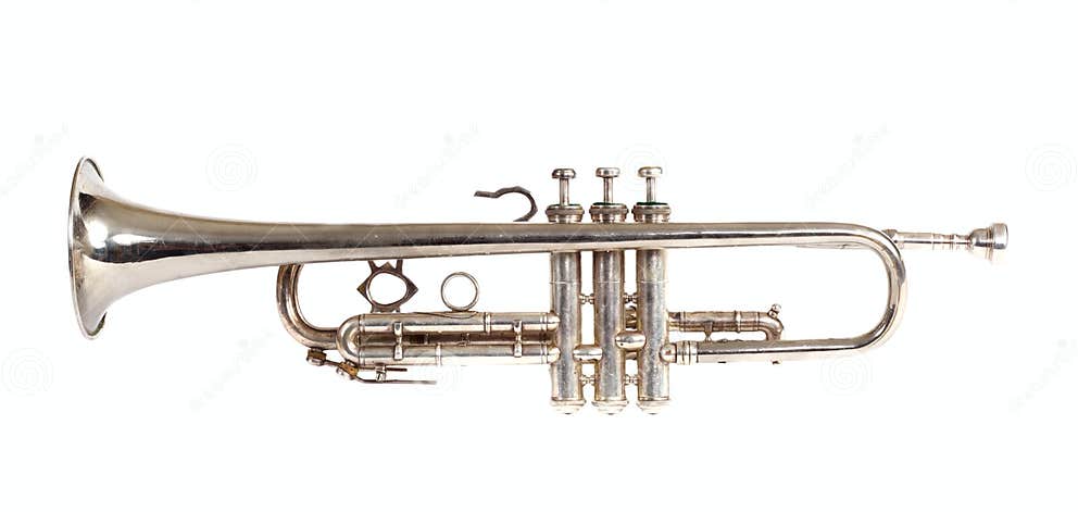 Trombeta foto de stock. Imagem de prata, velho, brilhar - 6766908