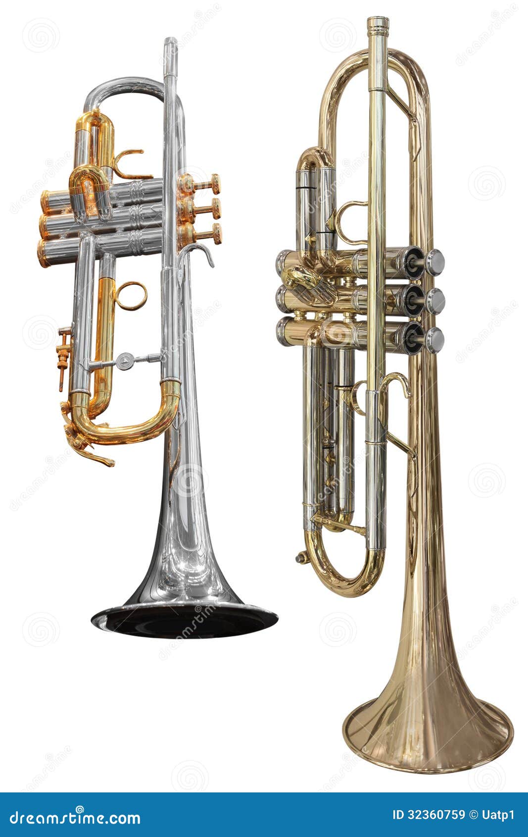 Trombetas imagem de stock. Imagem de fundo, bronze, bocal - 32360759