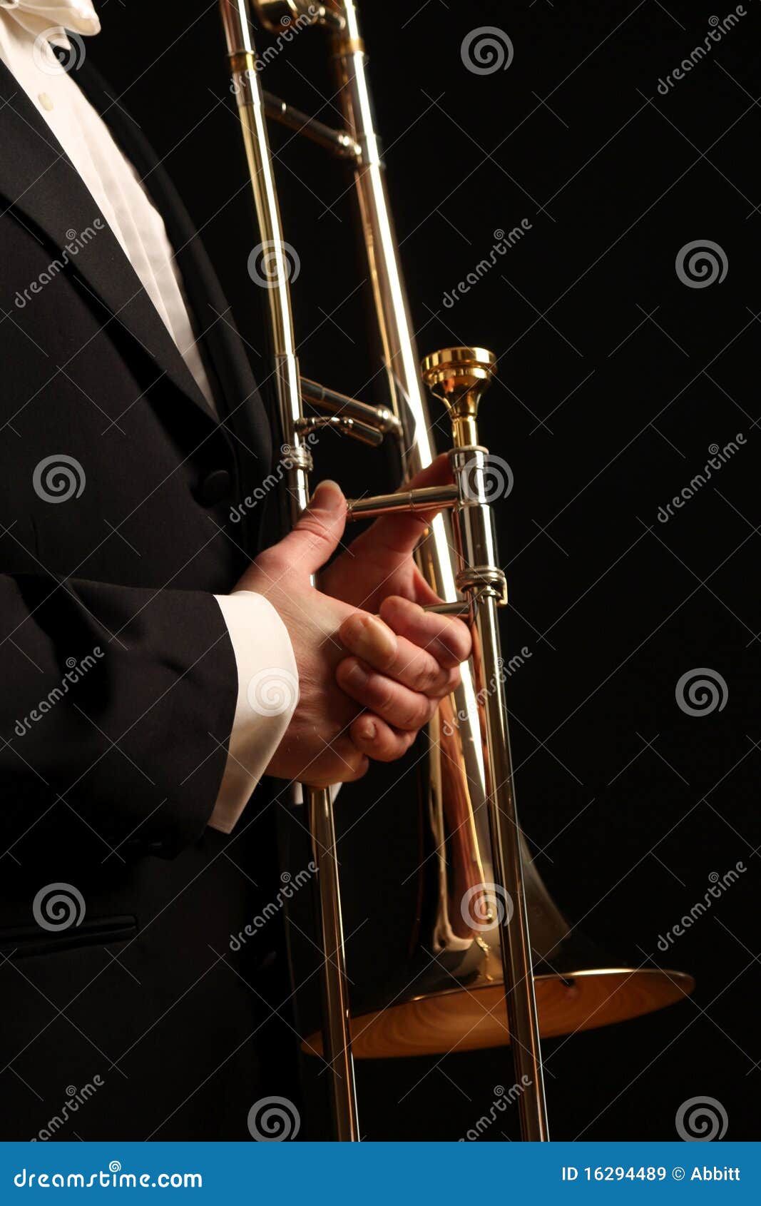 Trombone stock image. Image of instrument, background - 16294489