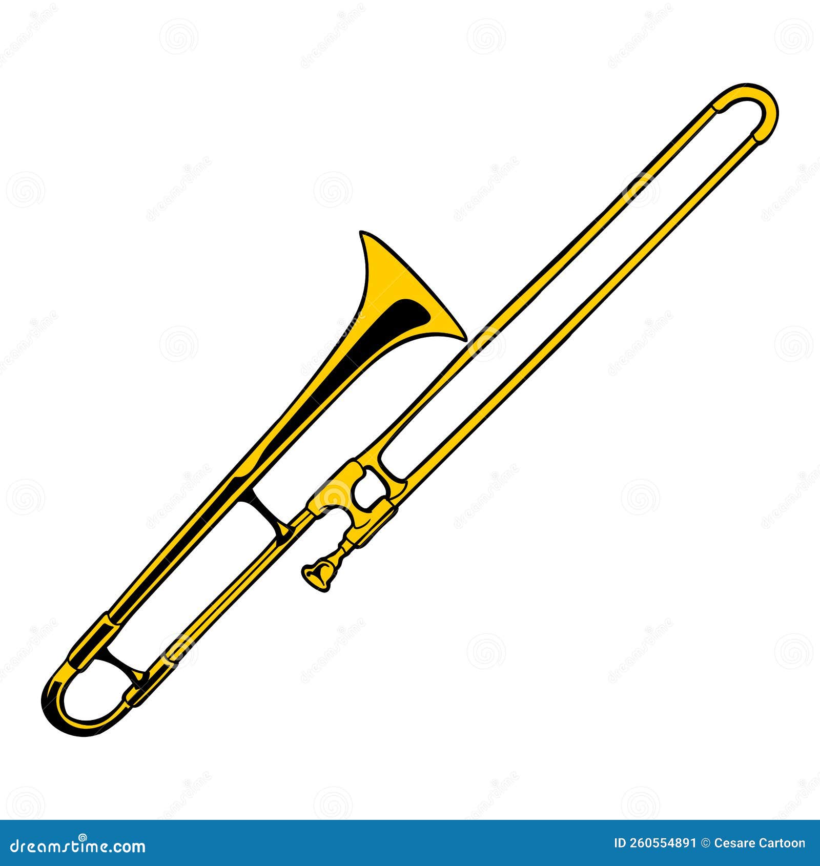 Cartoon trombone stock illustration. Illustration of vector - 260554891