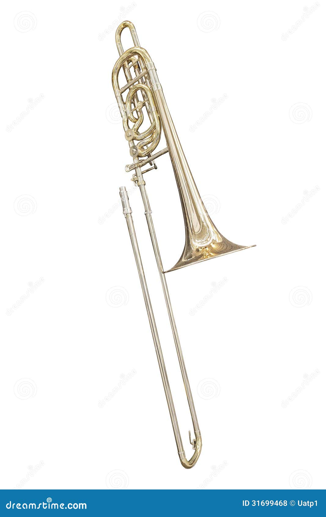 Trombone photo stock. Image du musique, blanc, studio - 31699468