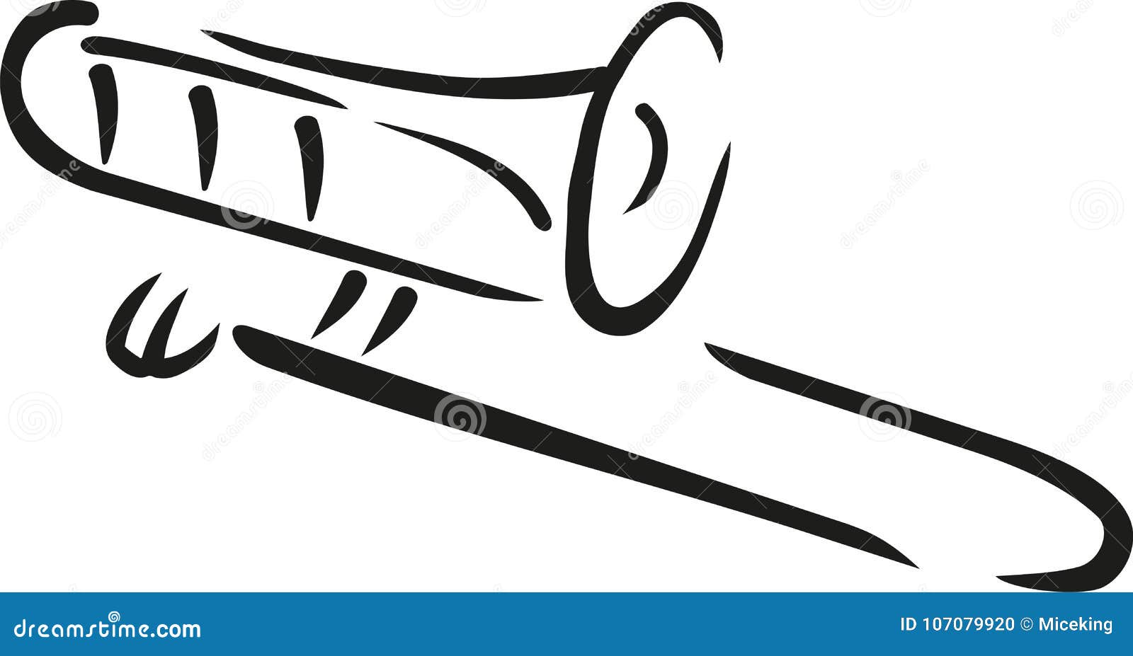 Trombone caligraphy style stock vector. Illustration of music - 107079920