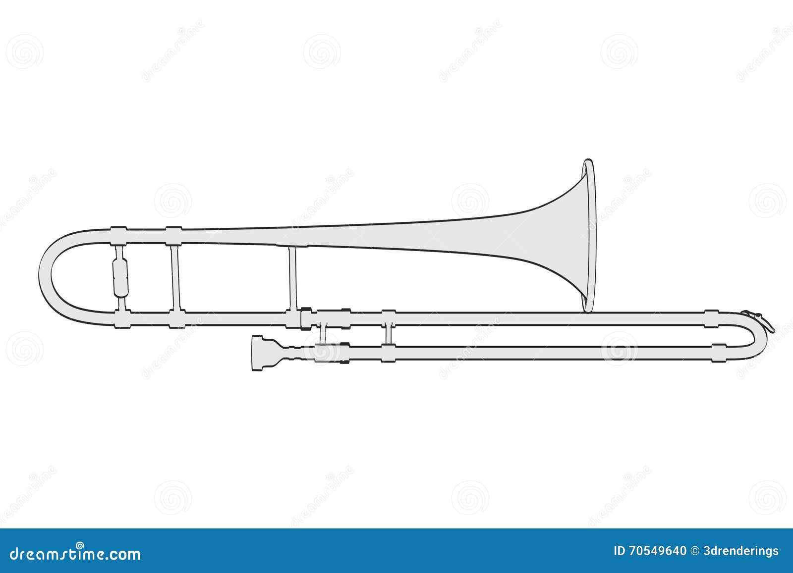 Trombone stock illustration. Illustration of music, play - 70549640