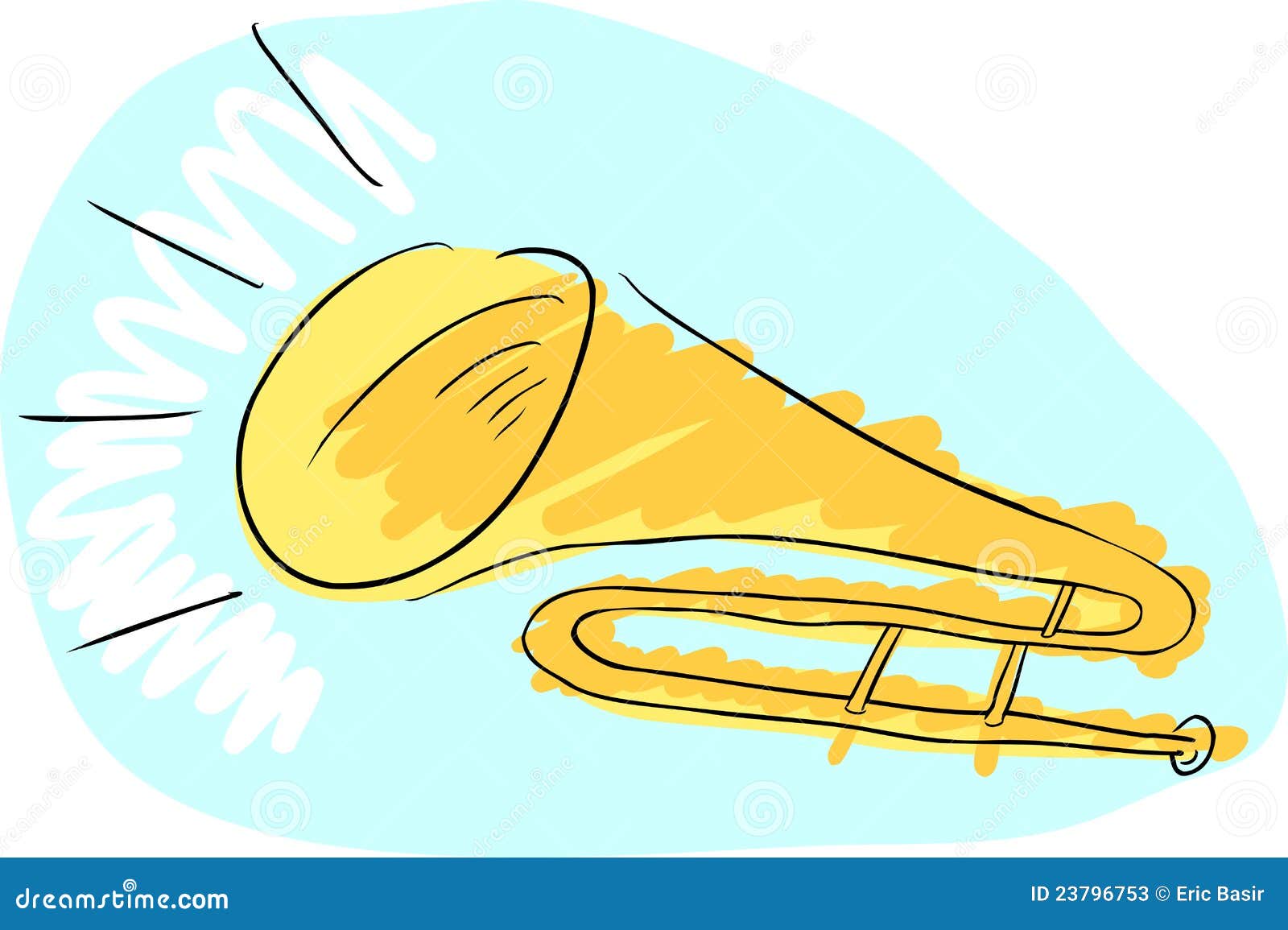 Trombone Doodle stock vector. Illustration of instrument - 23796753