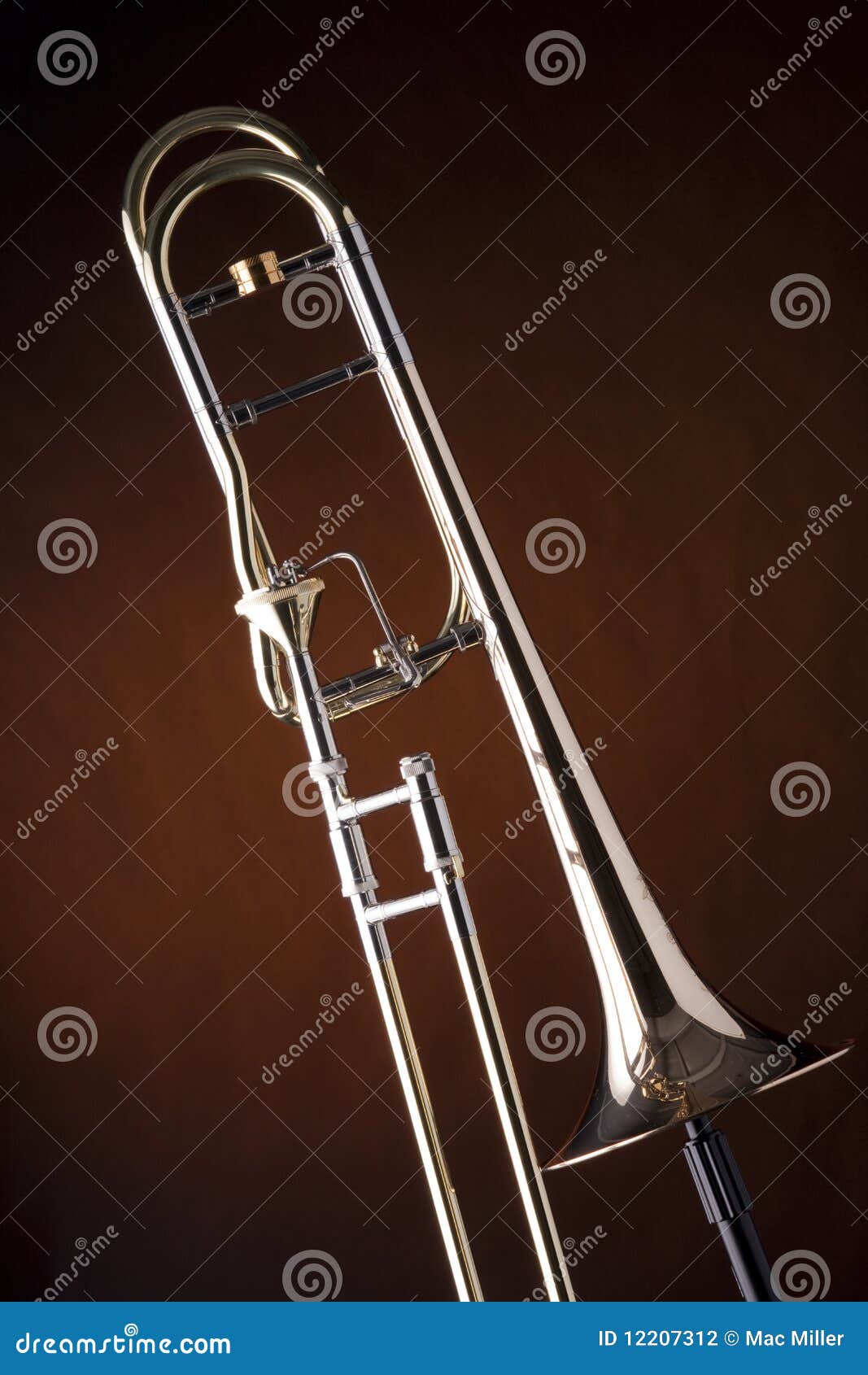 Trombone Gold Isolated on Gold Stock Photo - Image of format, wind ...