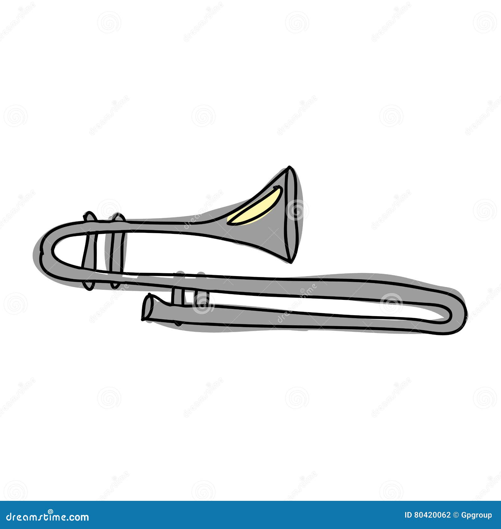 Trombone Instrument Icon Image Stock Vector - Illustration of play ...