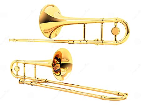 Trombone Isolated. Multiple Angles of View Stock Illustration ...