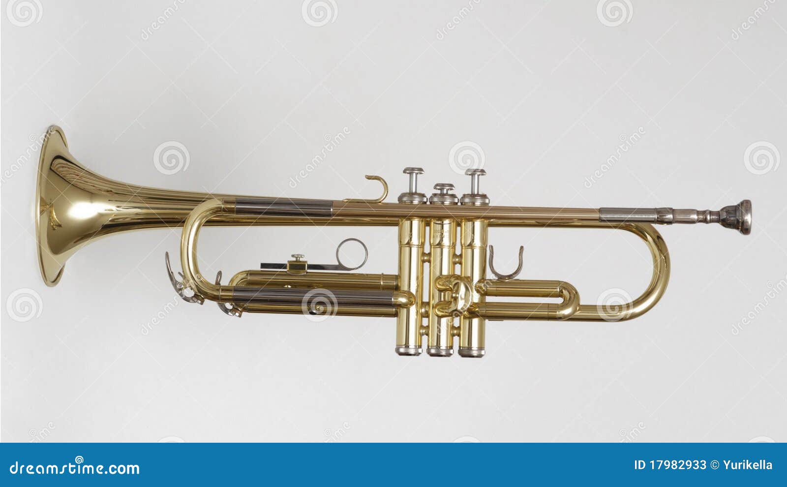 Trombone Isolated on White stock image. Image of tape - 17982933