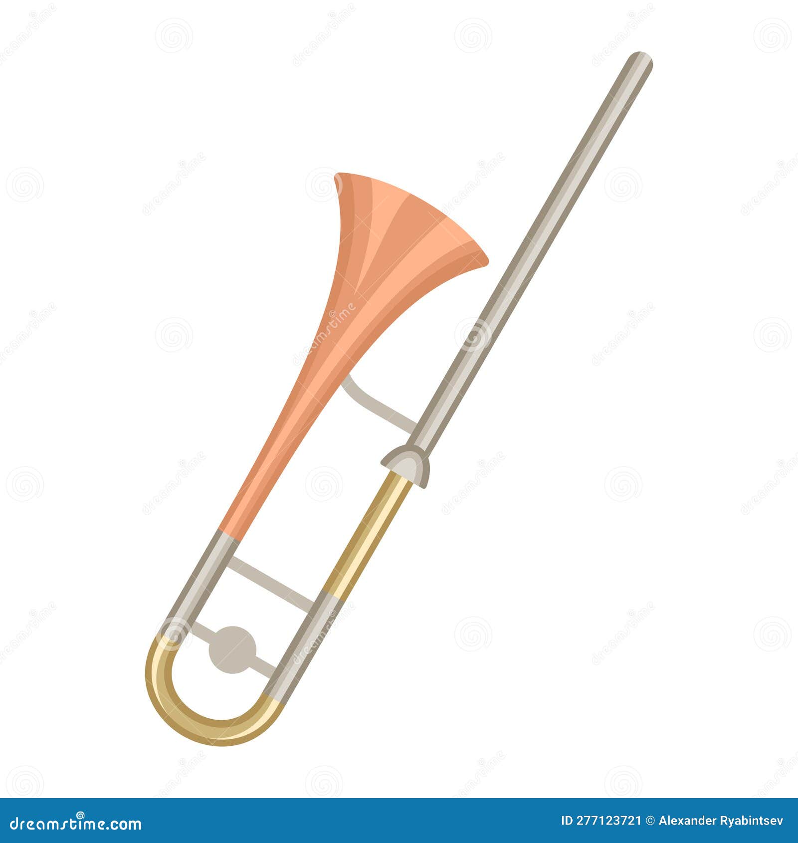 Trombone Musical Instrument Vector Illustration. Orchestra Music ...