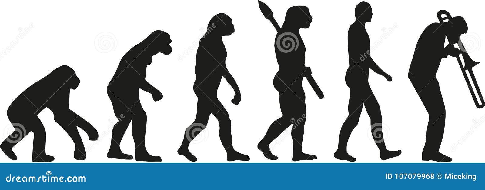 Trombone player evolution stock vector. Illustration of wind - 107079968