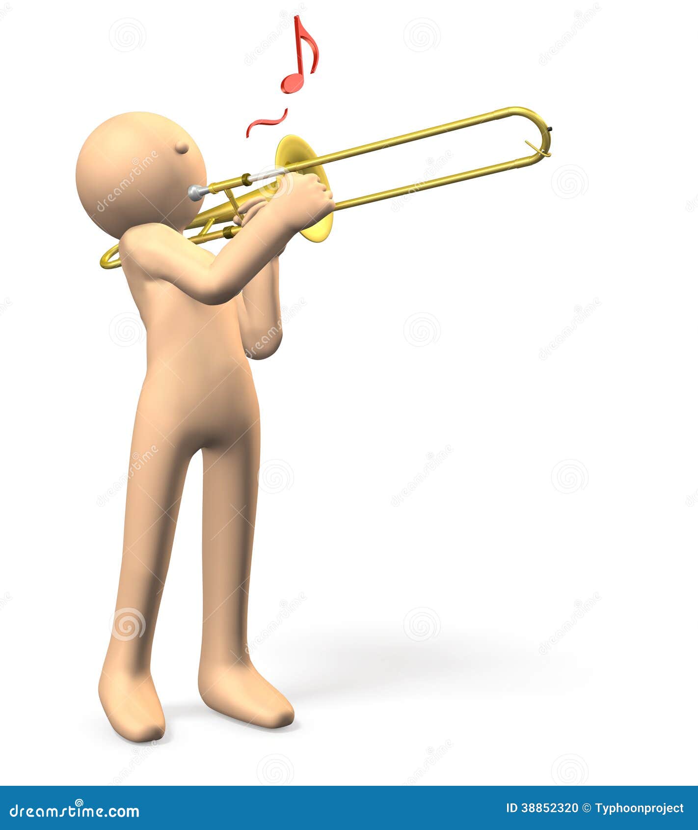 Trombone Player Line Contour Vector Illustration. Music Man Play Wind ...