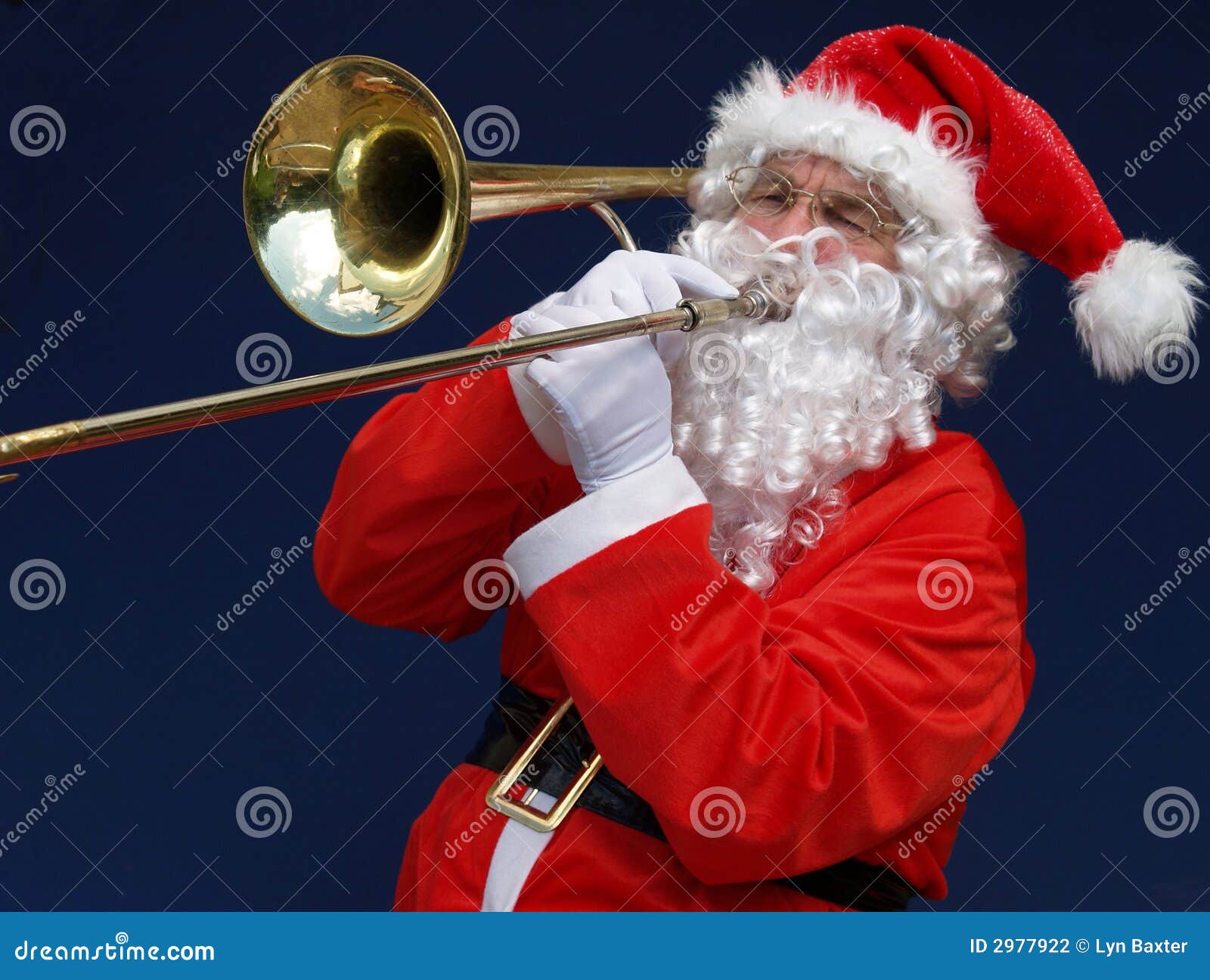 Trombone Santa stock photo. Image of holiday, season, saint - 2977922