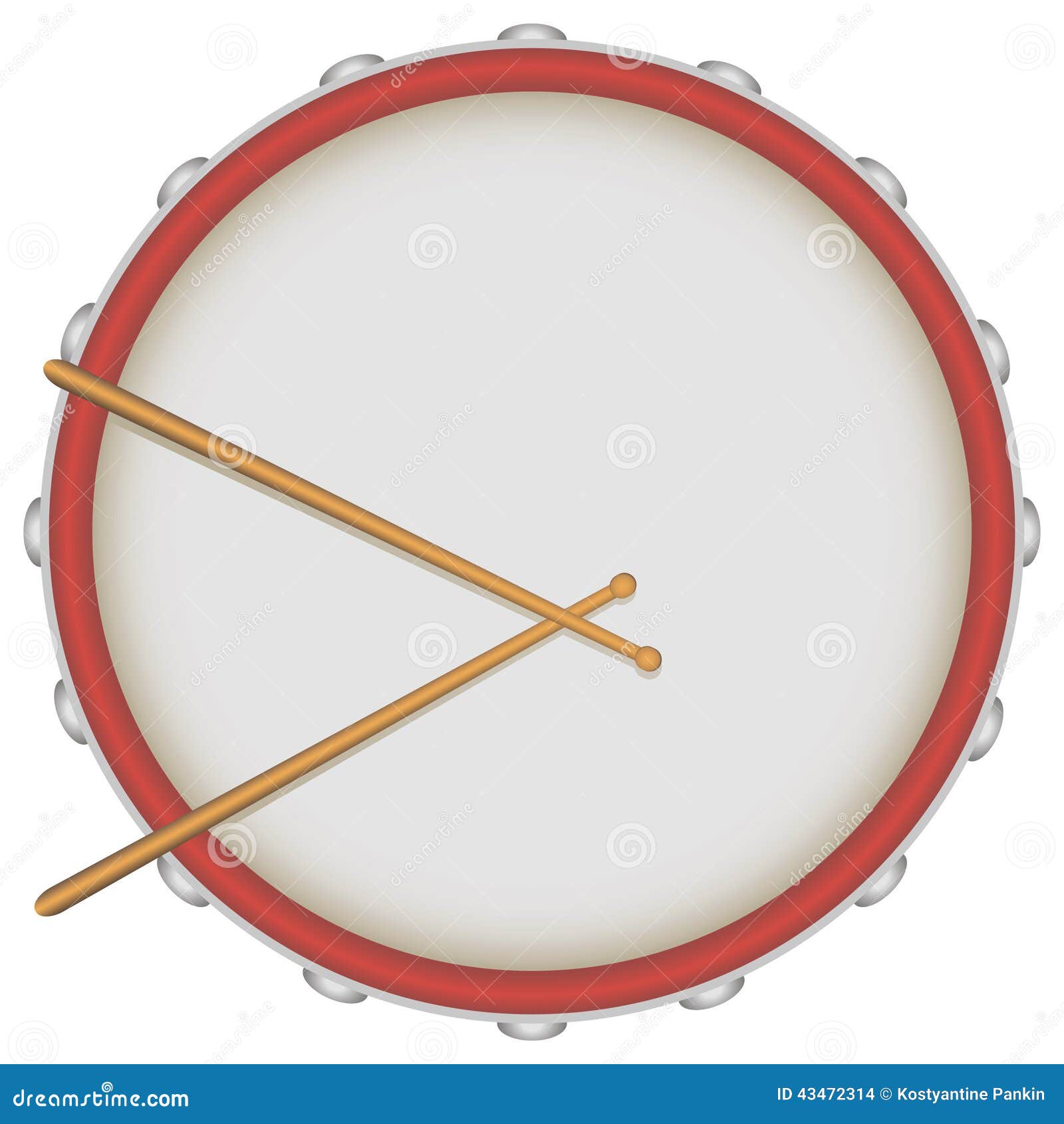 Trommel mit Trommelstöcken vektor abbildung. Illustration von ...