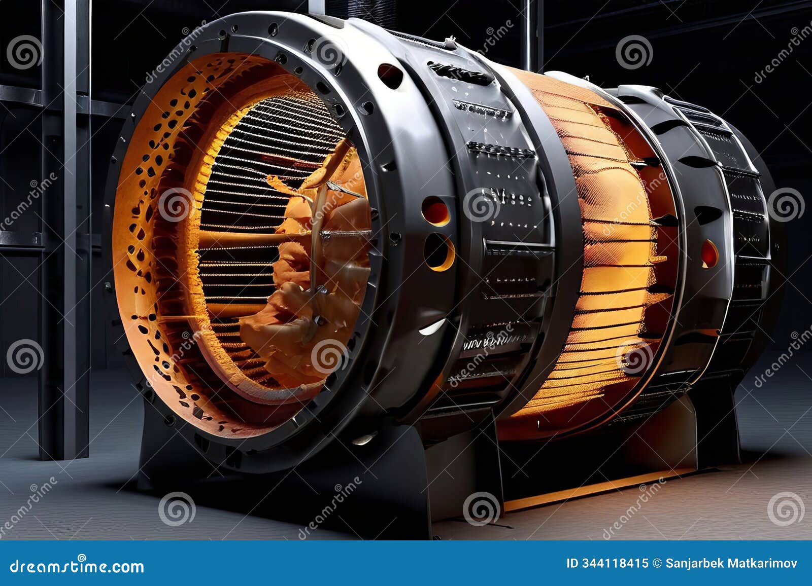 Rotating Drum Bioreactor For Solid State Fermentation Royalty-Free ...