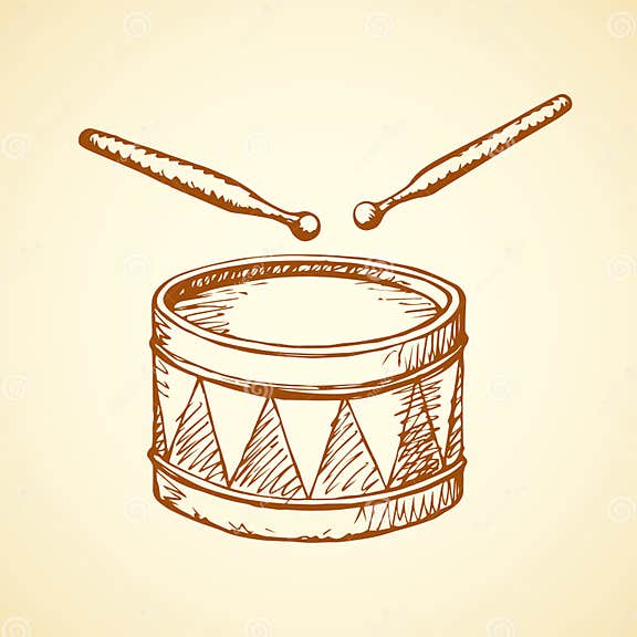Trommel Vector tekening vector illustratie. Illustration of banier ...