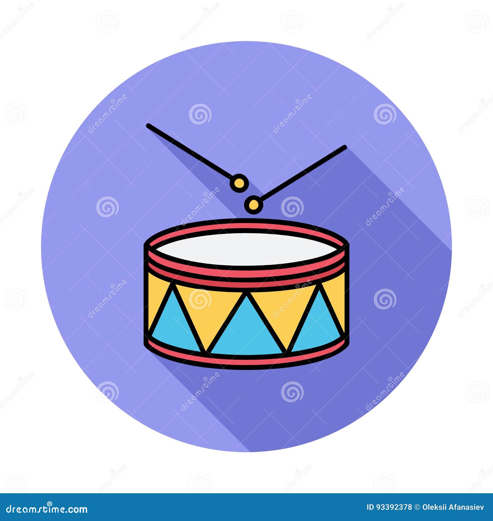 Trommelpictogram vector illustratie. Illustration of illustratie - 93392378
