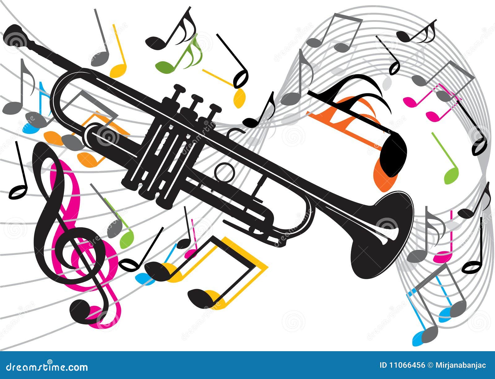 Trompet vector illustratie. Illustration of melodie, stijl - 11066456