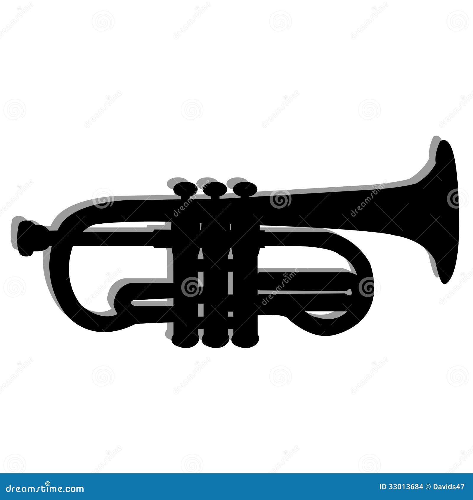 Trompet vector illustratie. Illustration of speler, voorwerp - 33013684