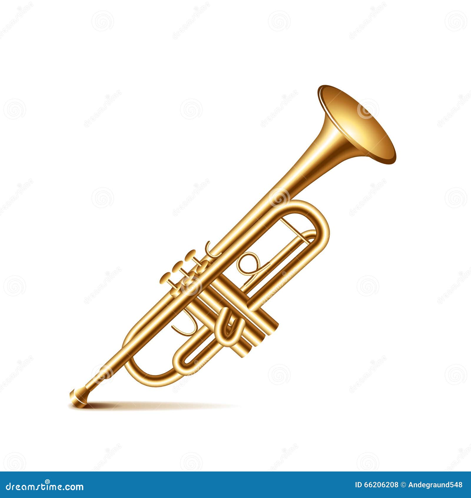 Trompet op witte vector vector illustratie. Illustration of klem - 66206208
