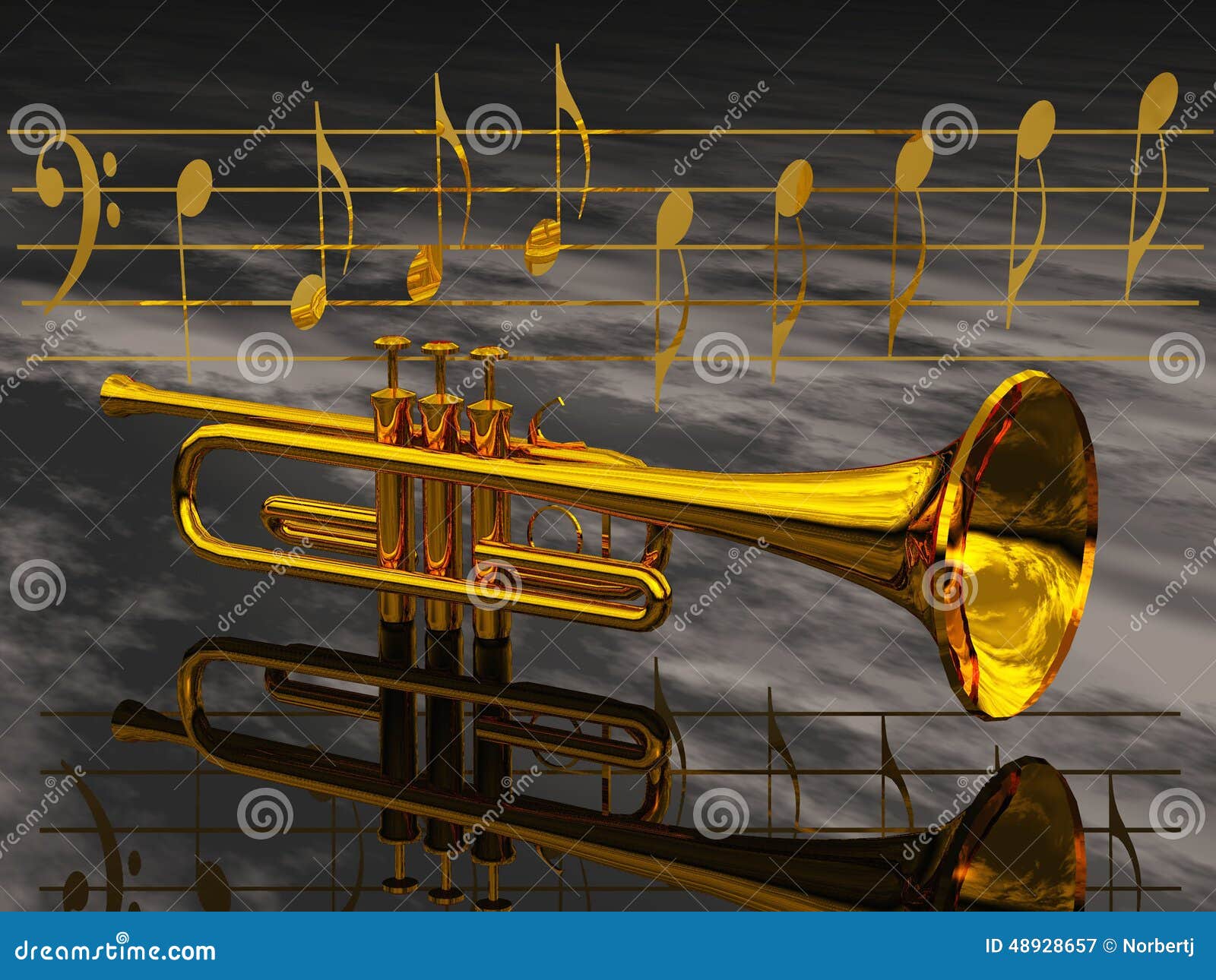 The trompet stock illustration. Illustration of harmony - 48928657